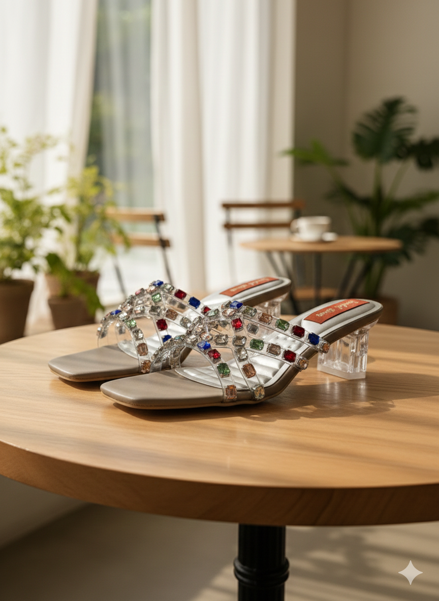 Multi-Crystal Strap Block Heel – Sandal Stories